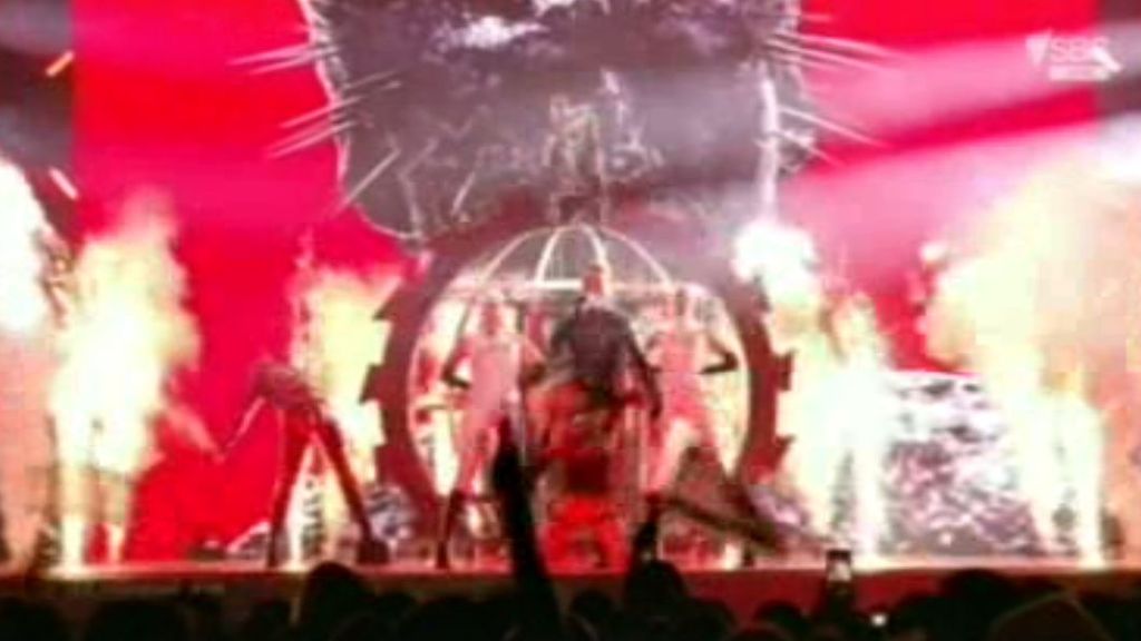 Eurovision: Iceland's Hatari performs Hatrid mun sigra (Hatred will ...