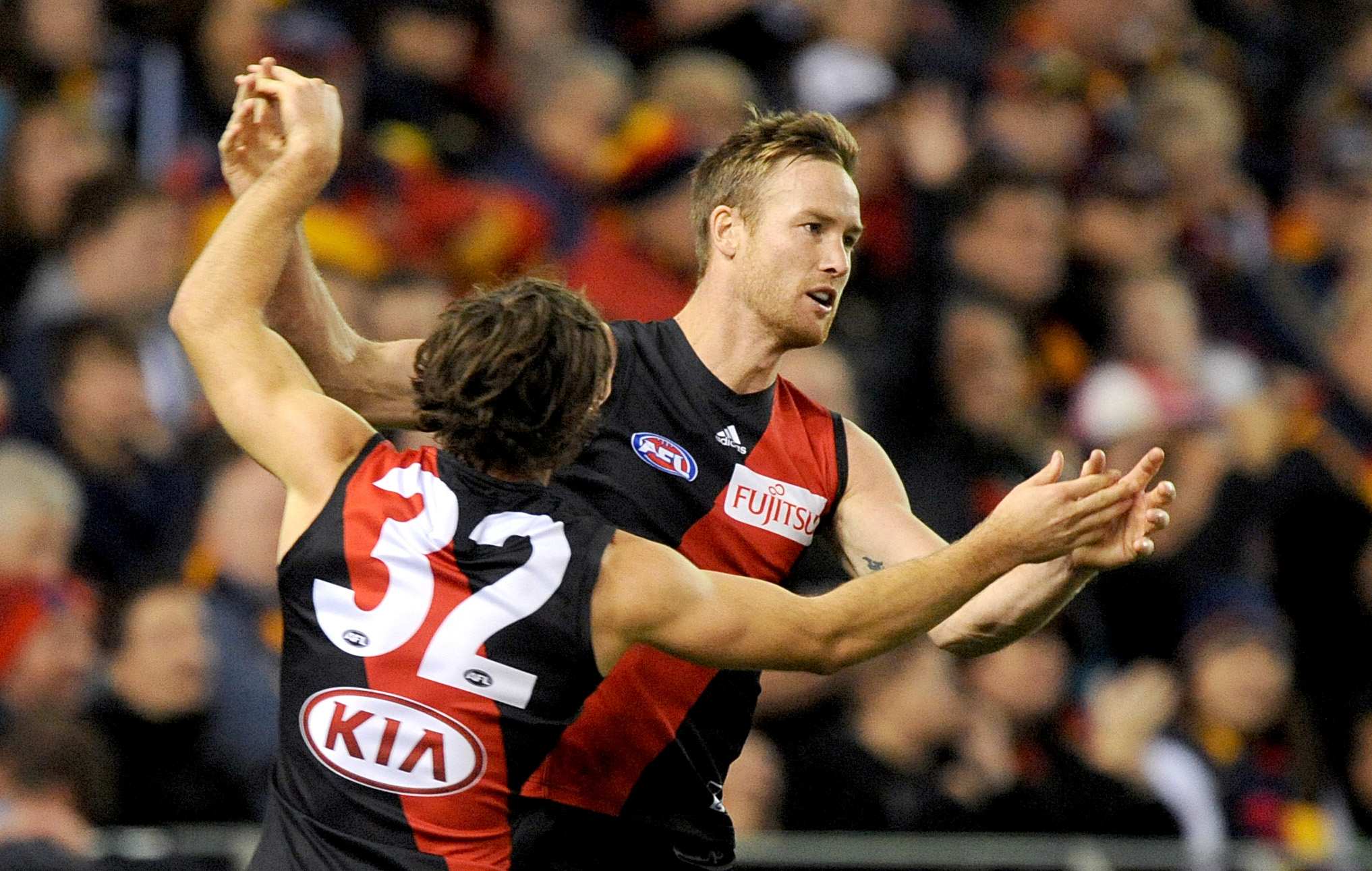 Essendon Bombers record nine-point win over Adelaide Crows in AFL clash ...