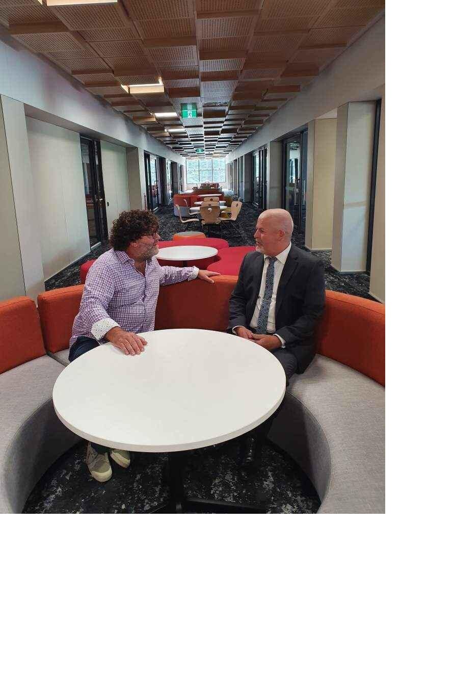 Russell Woolf tours the new Bob Hawke College with Principal John Burke ...