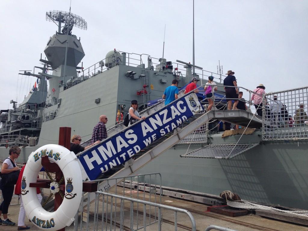 Navy vessels open to public during Anzac centenary commemoration in ...