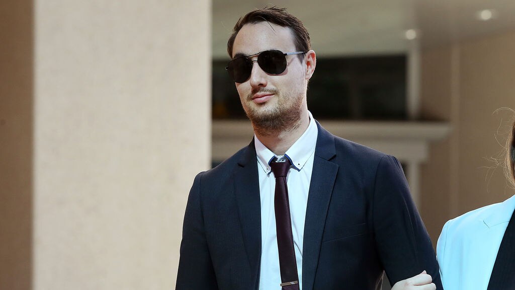 Ryan Mensink talks to the media outside court - ABC News