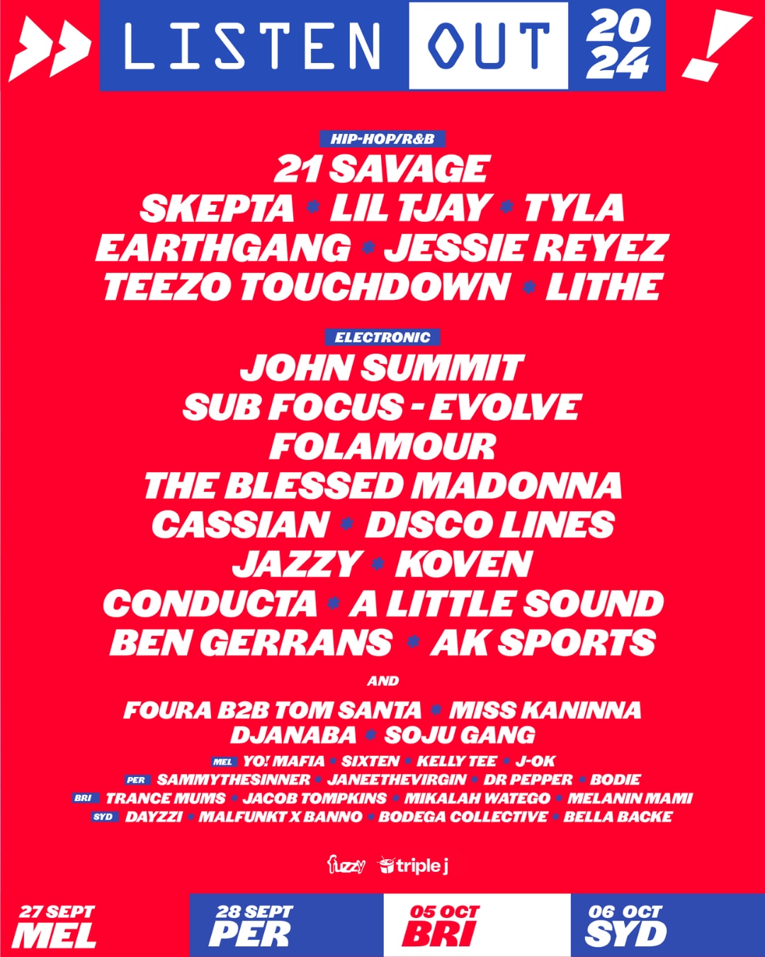 Listen Out confirms line-up changes ahead of 2024 tour - triple j