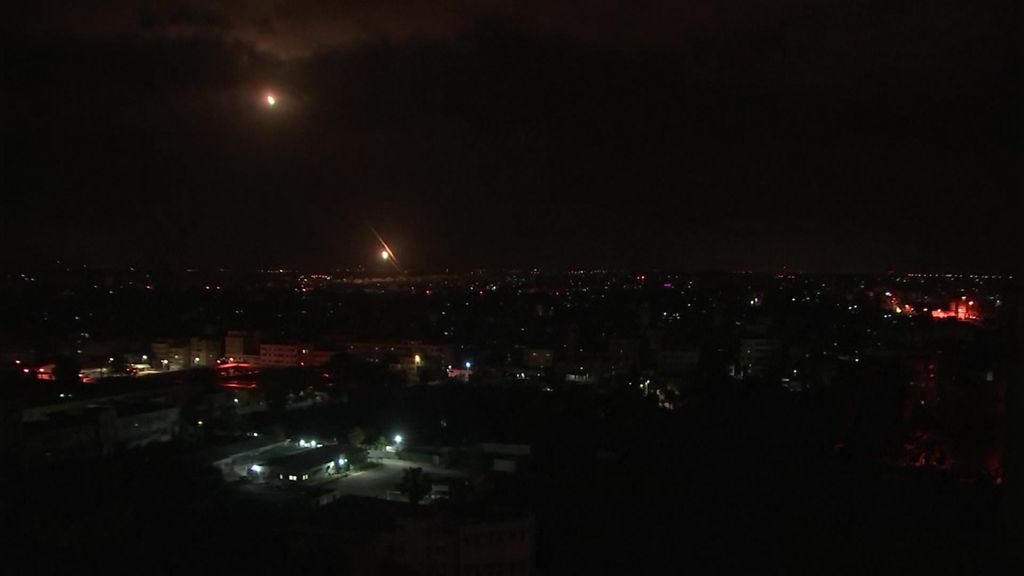 Rockets launched from Gaza seen in Tel Aviv sky - ABC News