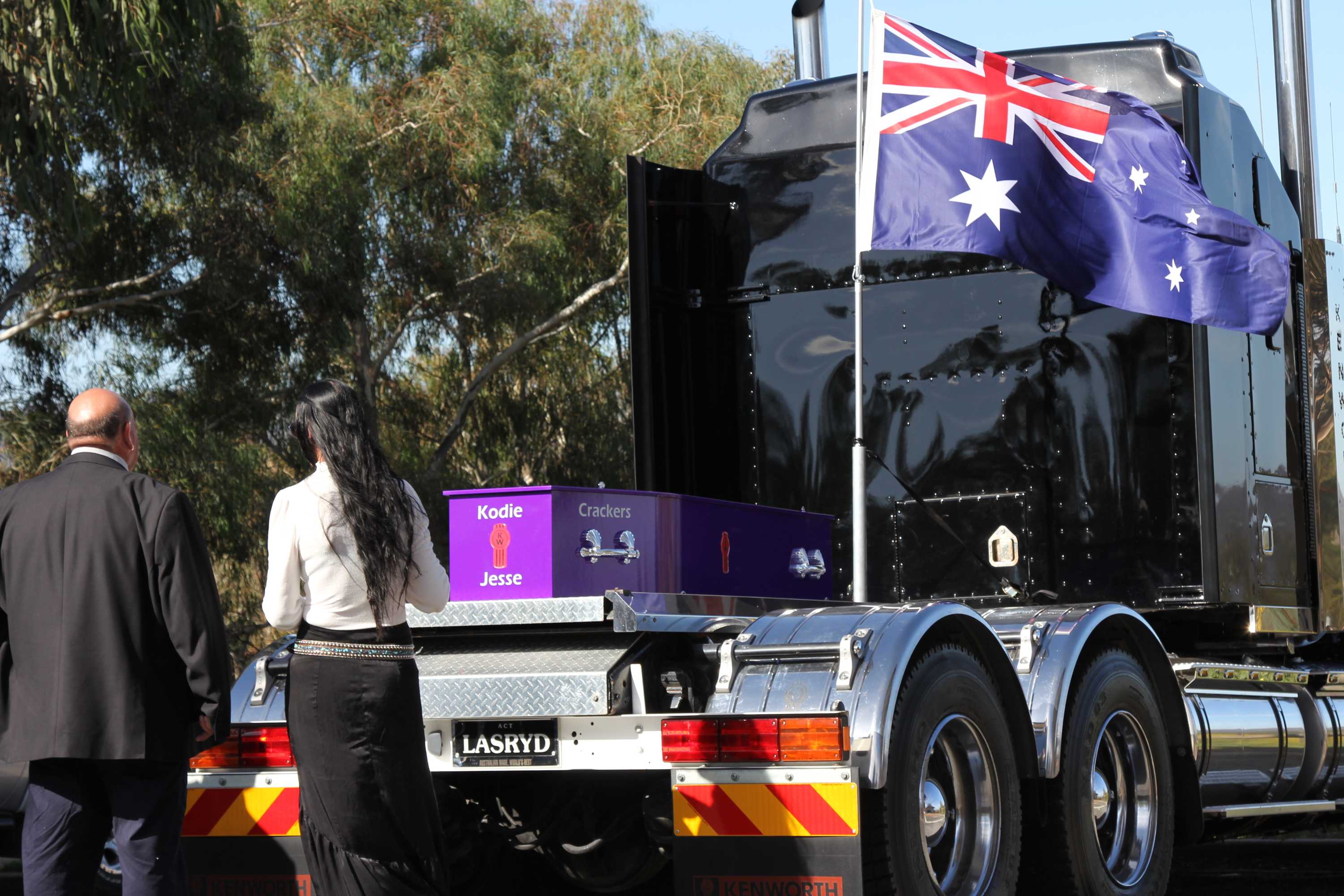 Amid the coronavirus pandemic, a truckie is farewelled with a convoy ...