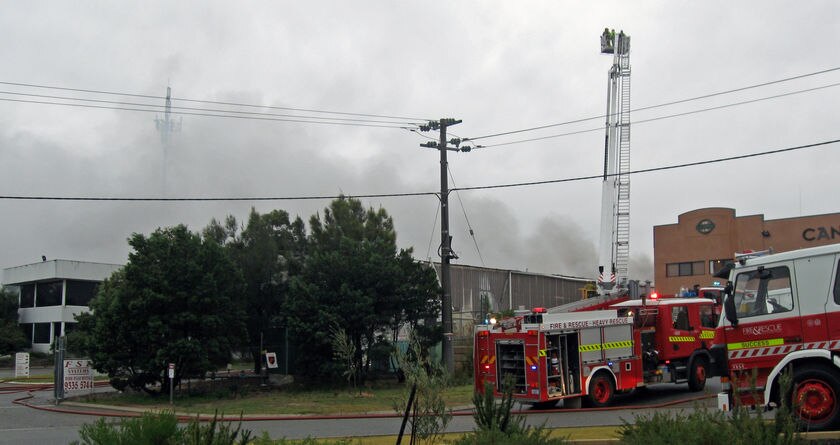 Hazardous chemicals alight in factory fire - ABC News