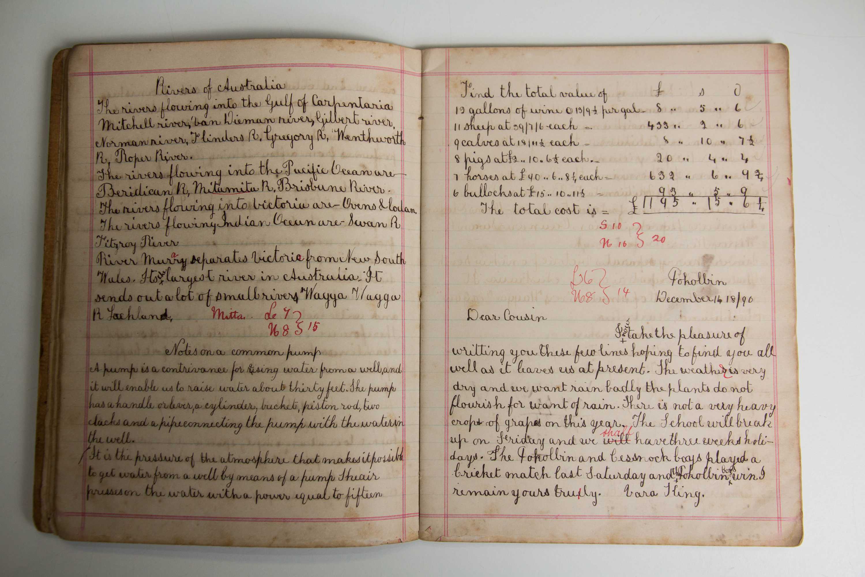 Historic homework book sheds light on early colonial school education ...