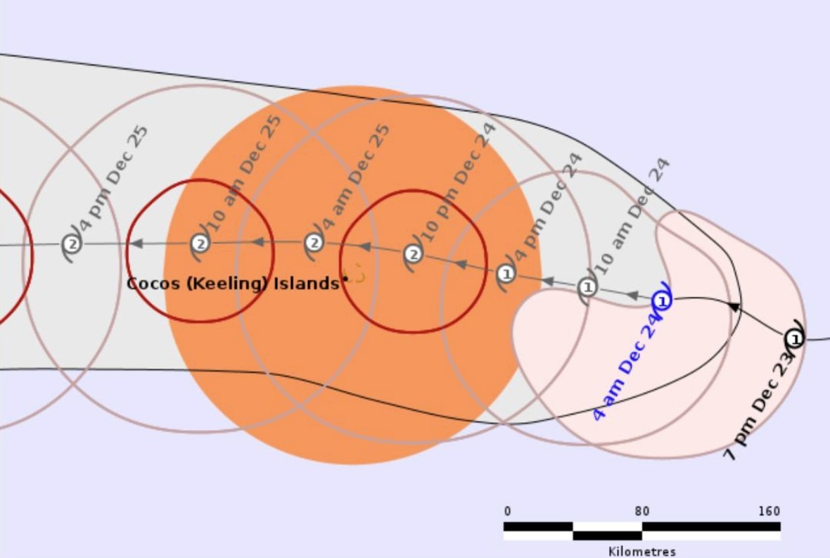 Tropical Cyclone Grant approaches Cocos (Keeling) Islands as severe ...
