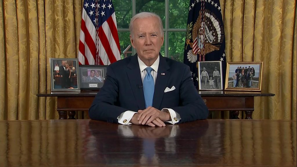 Joe Biden celebrates 'crisis averted' in Oval Office address - ABC News