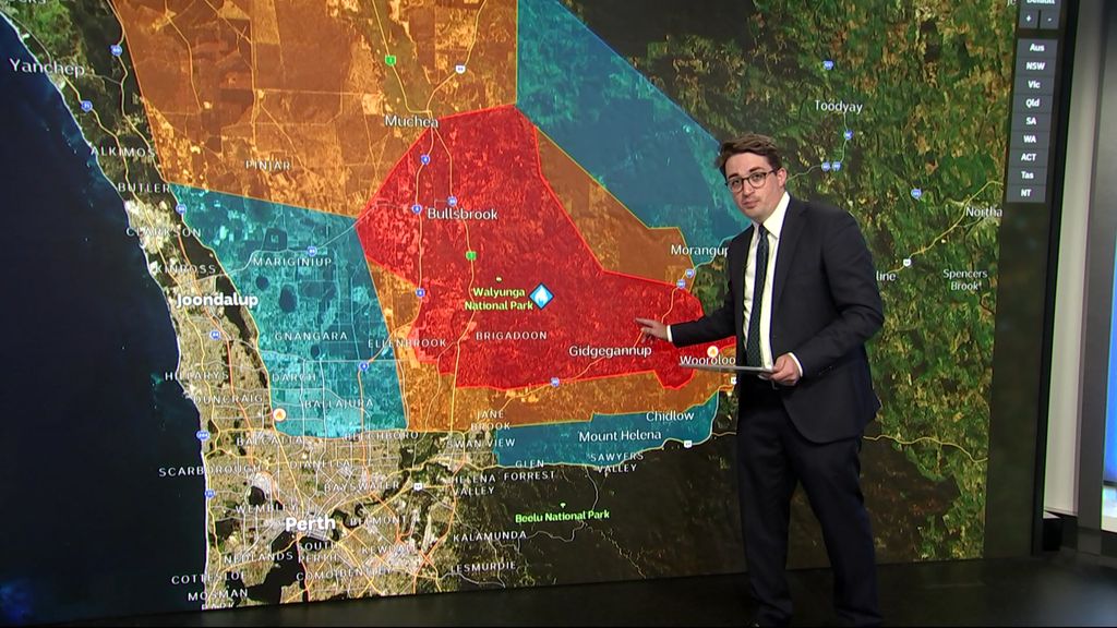 Casey Briggs provides the latest information on a fire burning in Perth ...