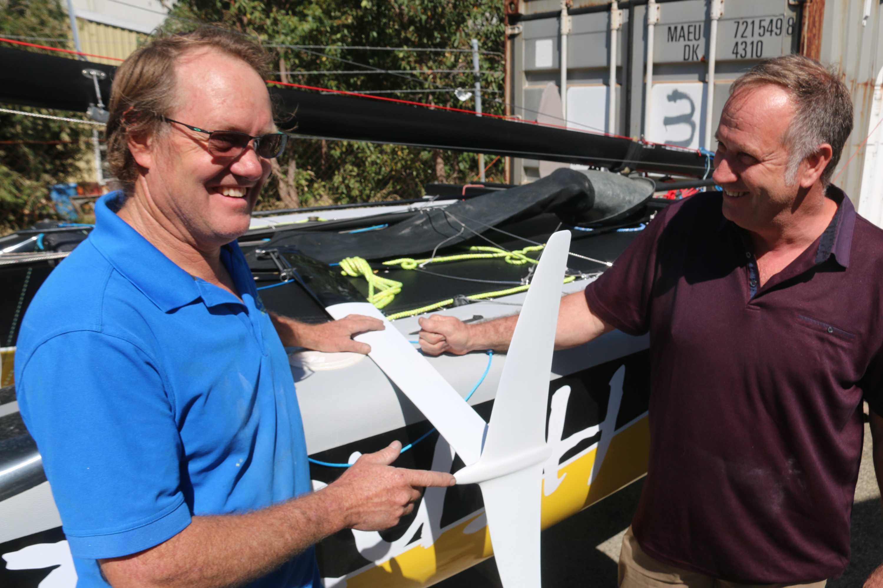 Hydrofoil sailing boats in the moth class sailing world championships ...