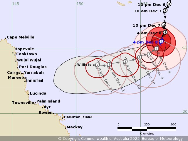 Category four Tropical Cyclone Jasper brewing in the sea off the ...