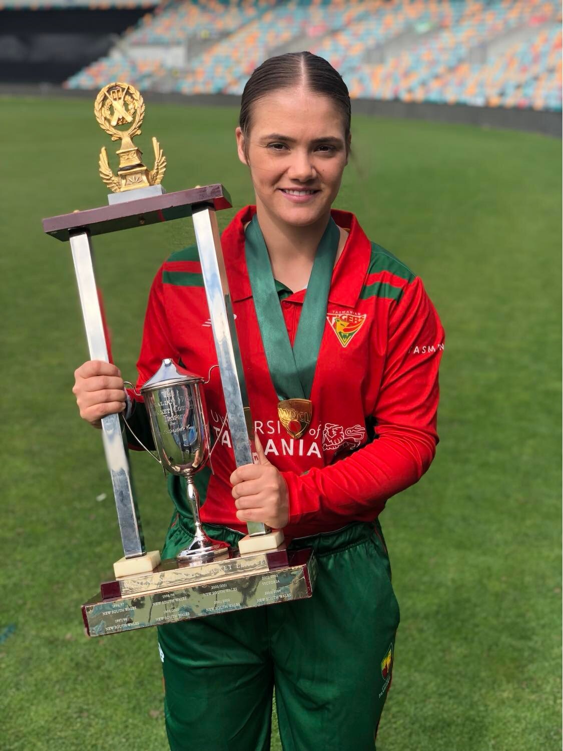 Tasmania's champion cricketers the Tigers united with Ruth Preddy ...