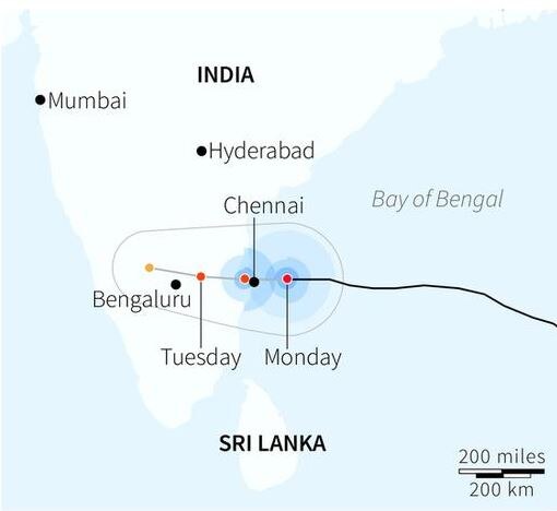 Cyclone Vardah batters south India coast killing four, bringing down ...