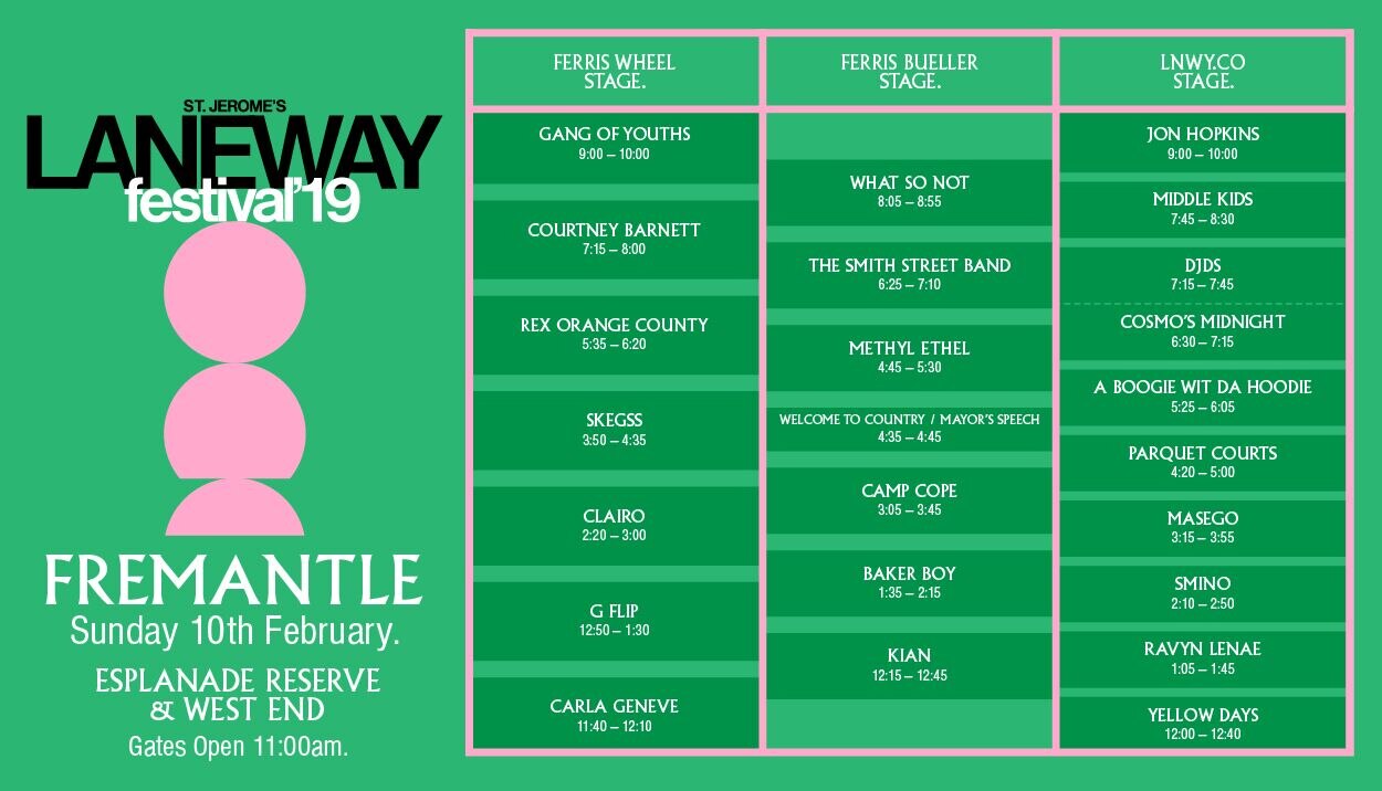 Check out the Laneway set times for 2019 - triple j