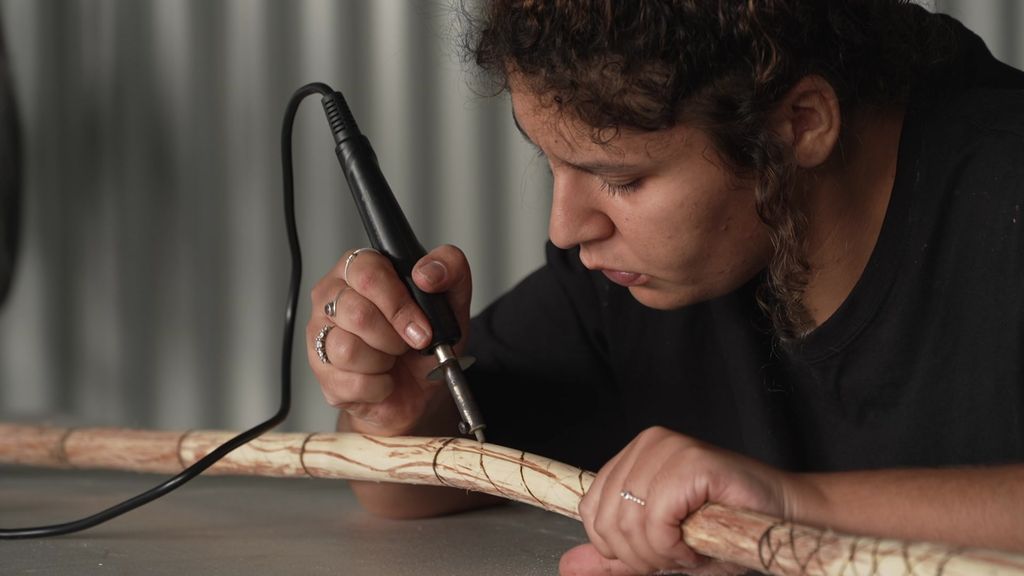 The next generation are also learning how to create dingo safety sticks ...