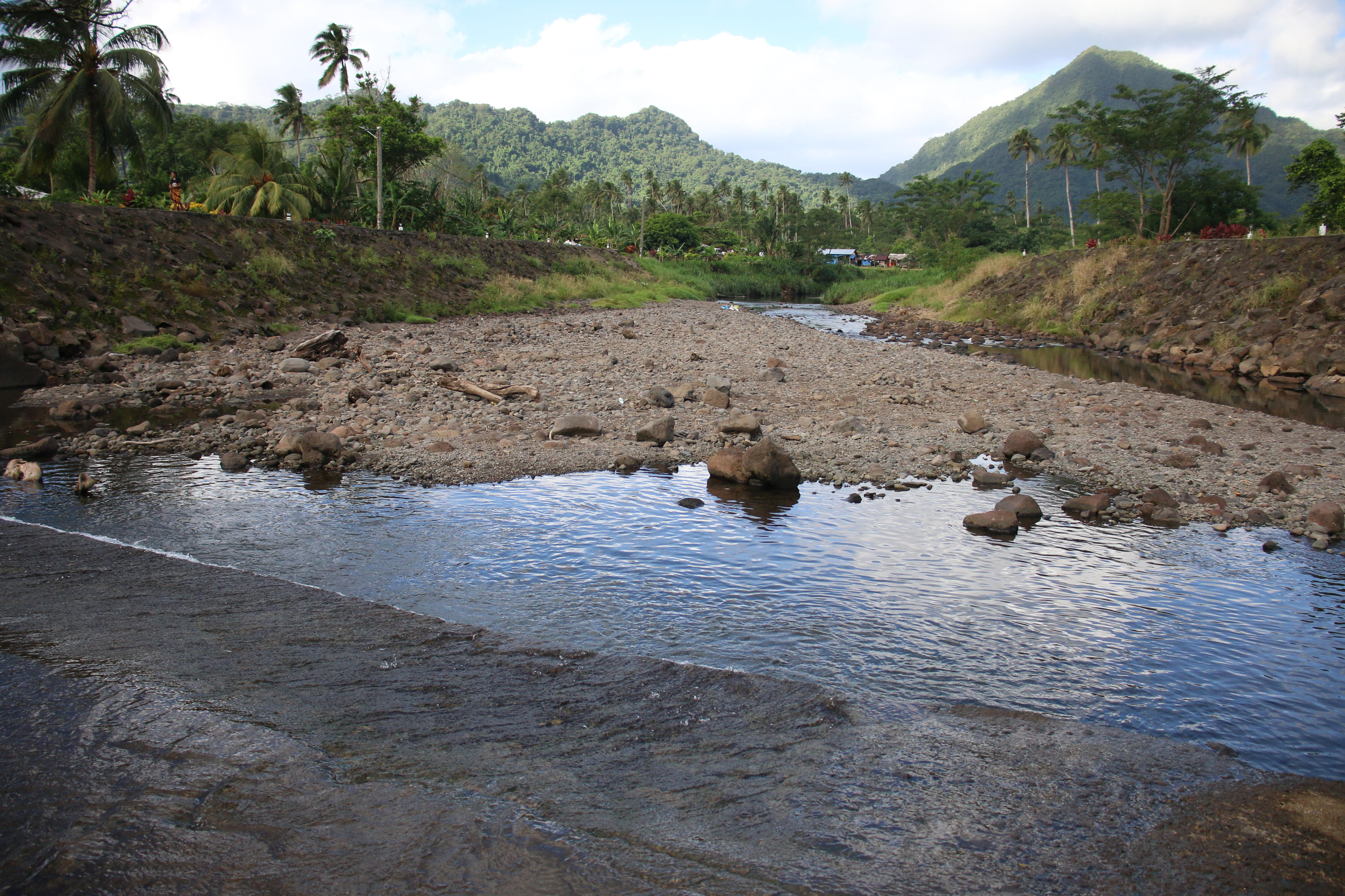 Samoan village has constructed large levy walls but it’s still not ...