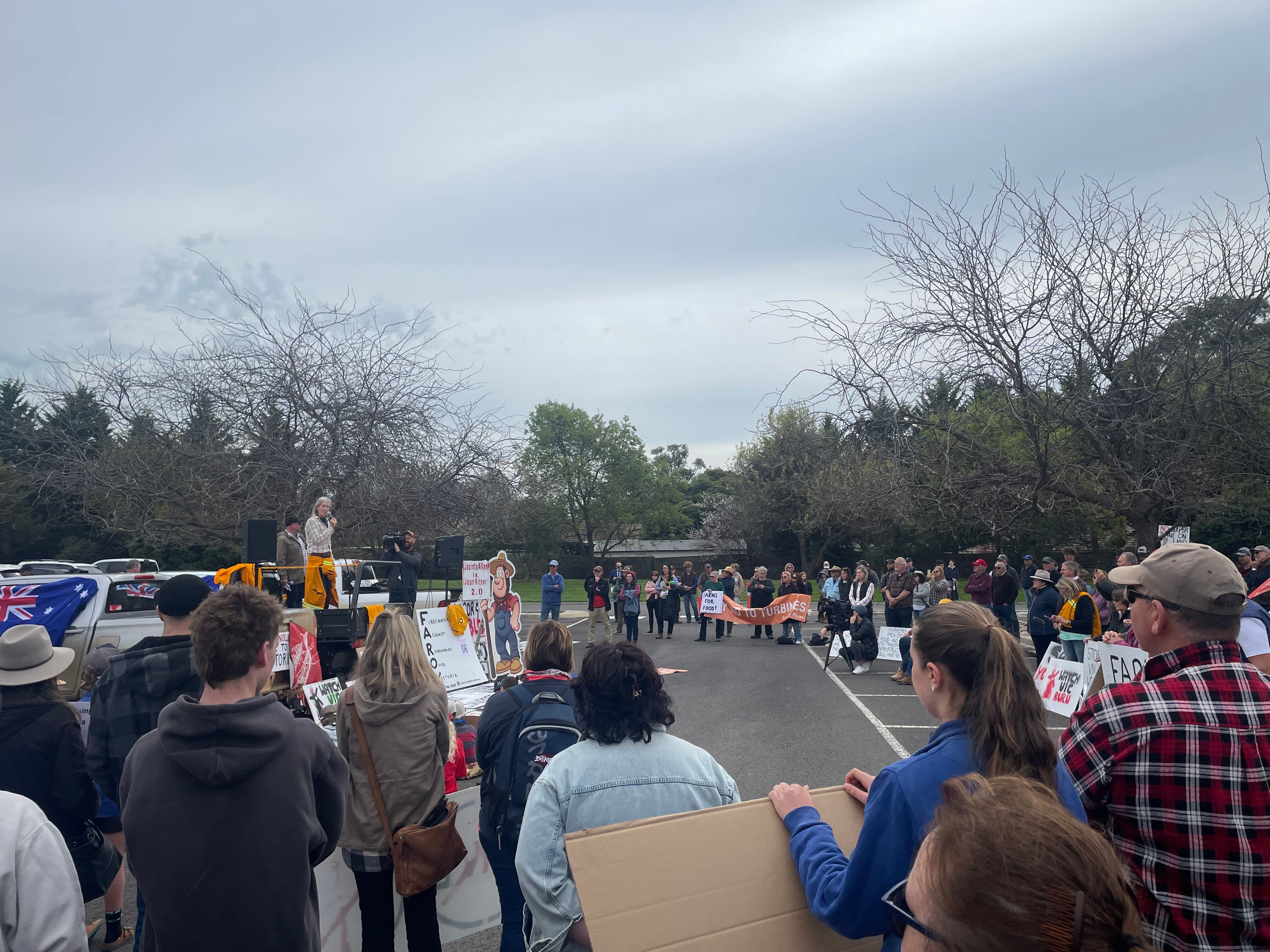 Protesters gather for Victorian Premier Jacinta Allan's Rural Press ...
