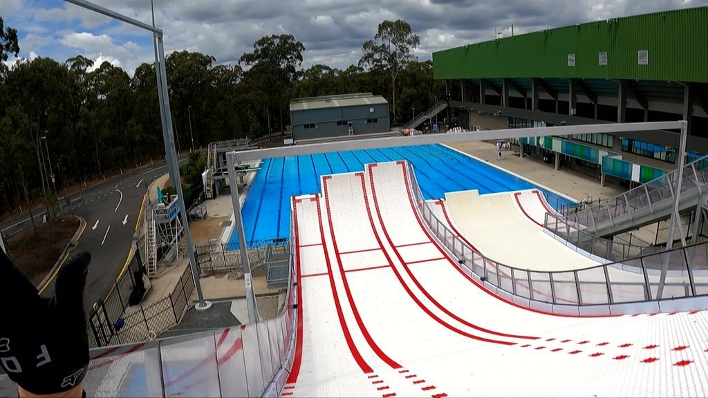 Skier Danielle Scott somersaults into pool at new Olympic Winter ...