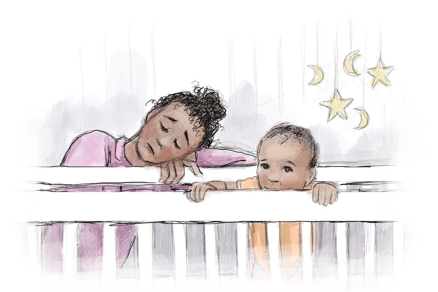 Fatima tired with baby - ABC News