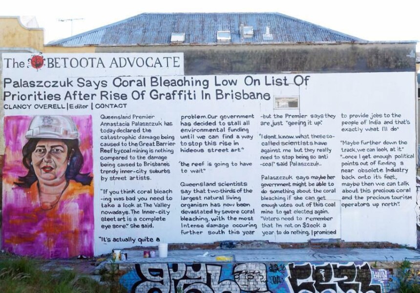 Anti-Palaszczuk graffiti over Great Barrier Reef bleaching stopped by ...