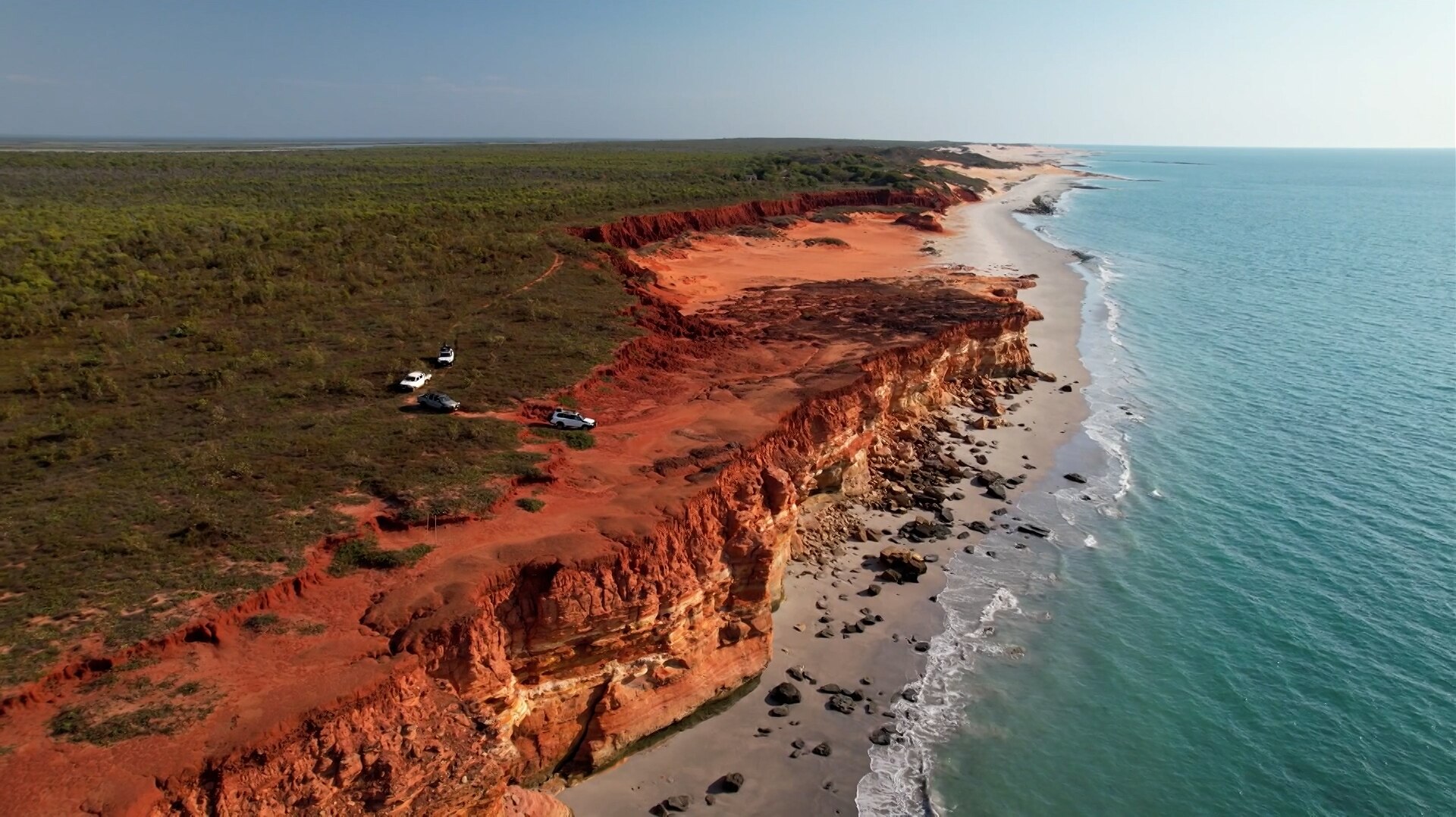 The drive out to Carnot Bay winds down red dirt roads to a rocky ...