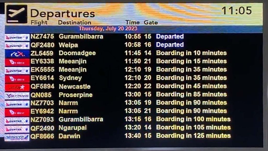 Video shows airport screens alternating between English and Indigenous ...