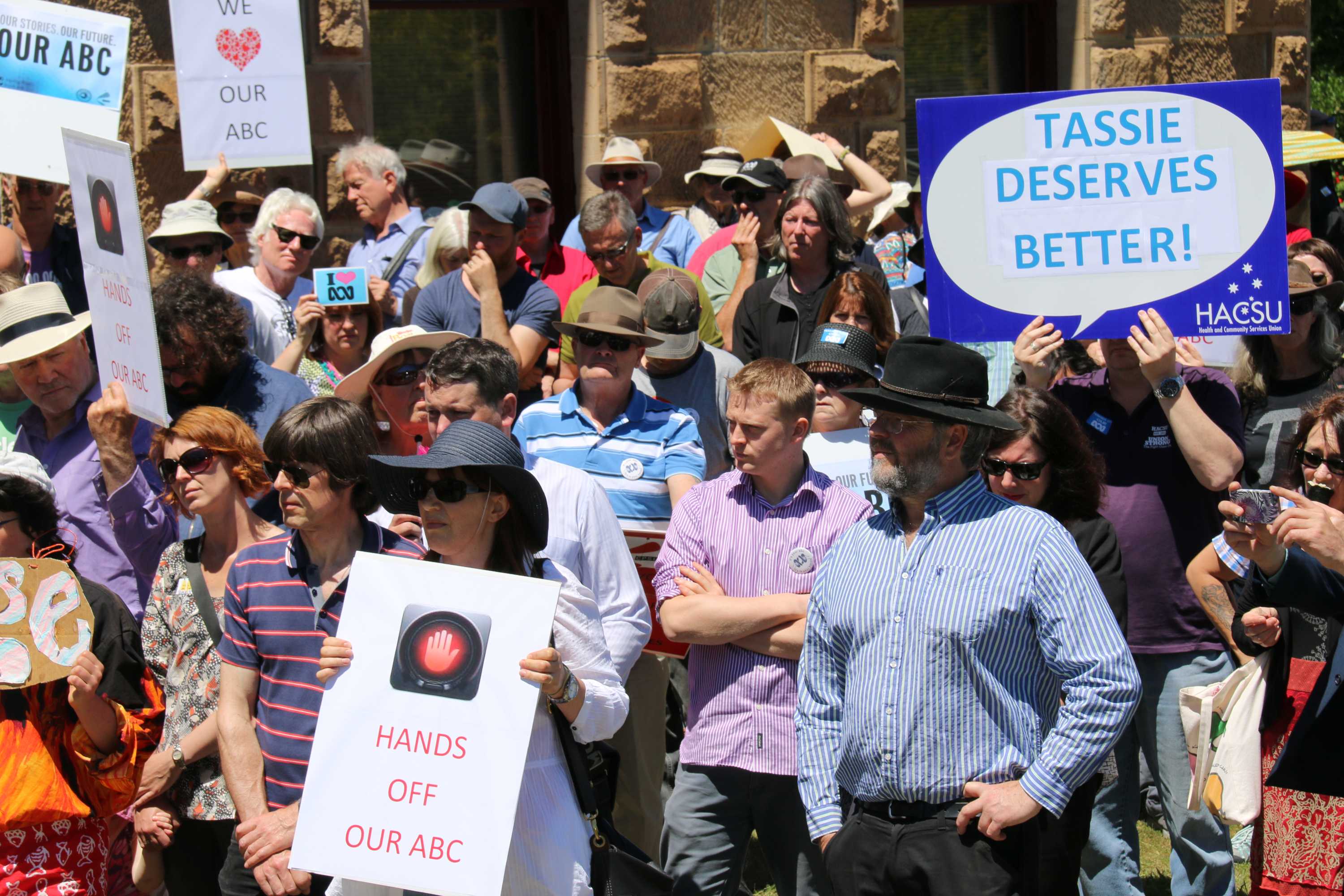 ABC supporters rally in Hobart against budget cuts - ABC News