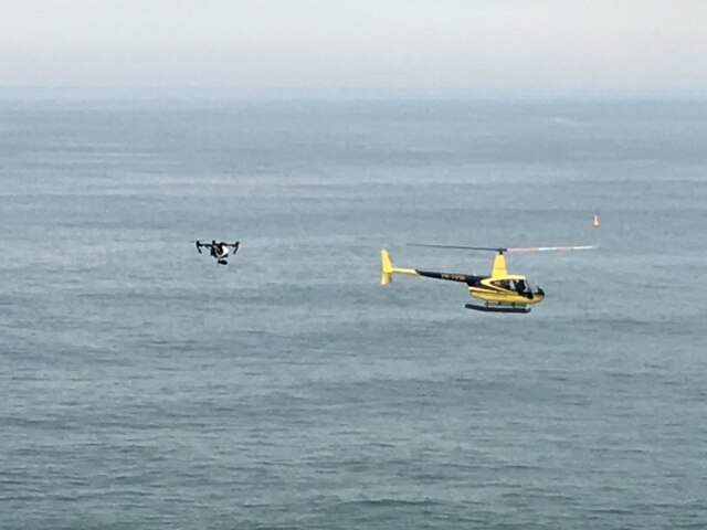 Chopper v drones in shark spotting trial - ABC News