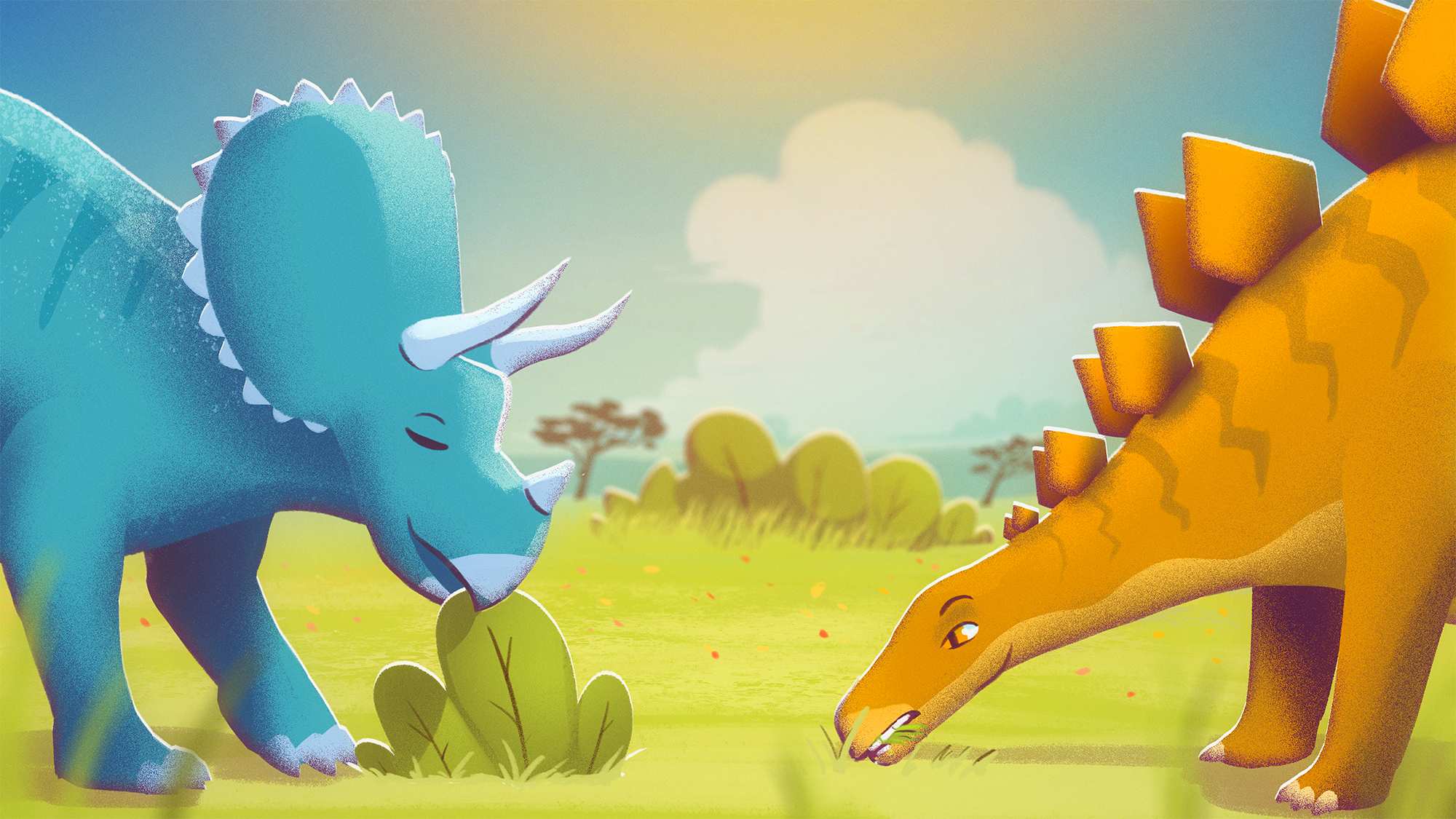 Stegosaurus vs Triceratops - ABC Kids listen