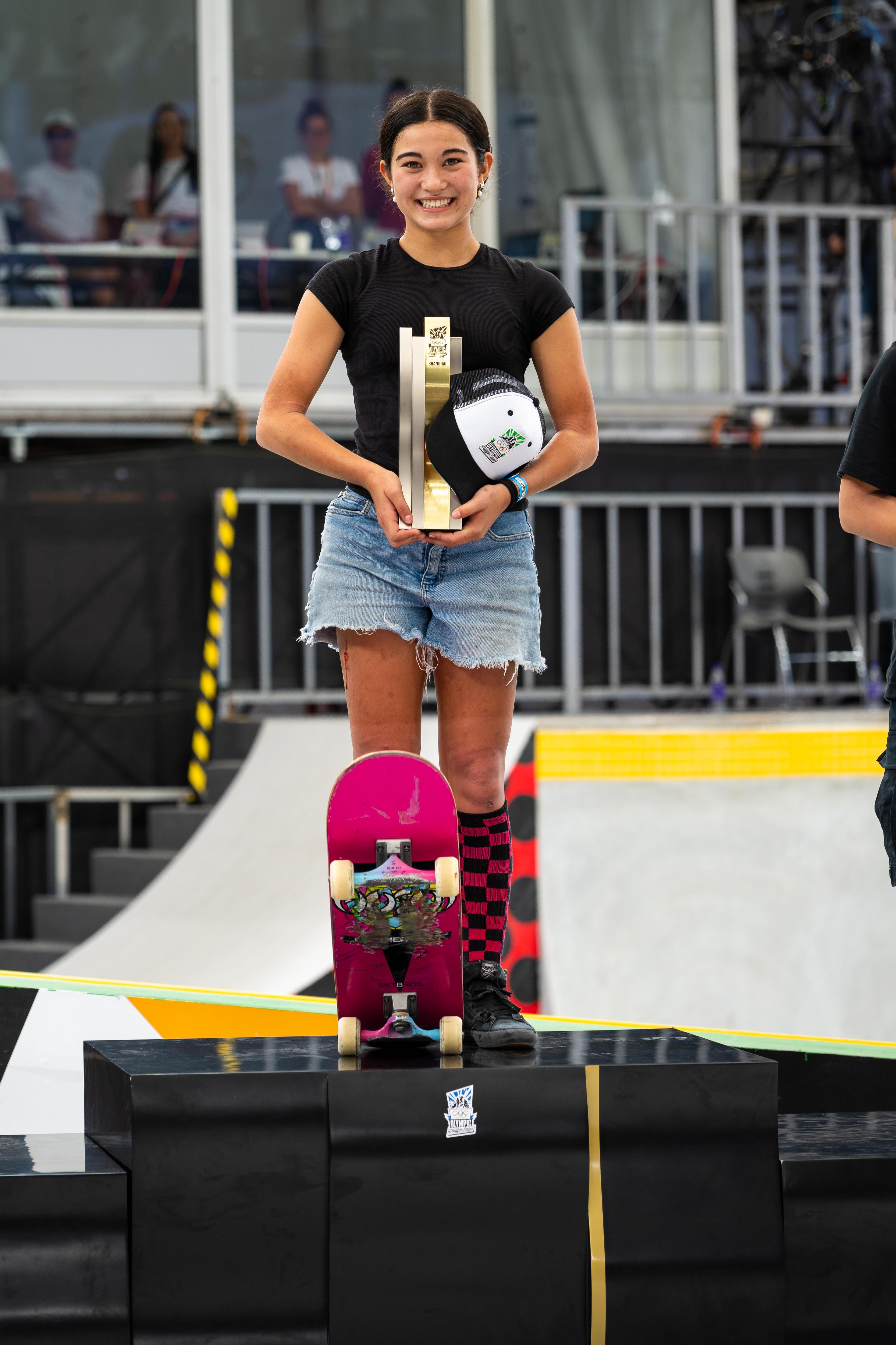 Arisa Trew wins skateboarding Olympic Qualifier Series, Keegan Palmer ...