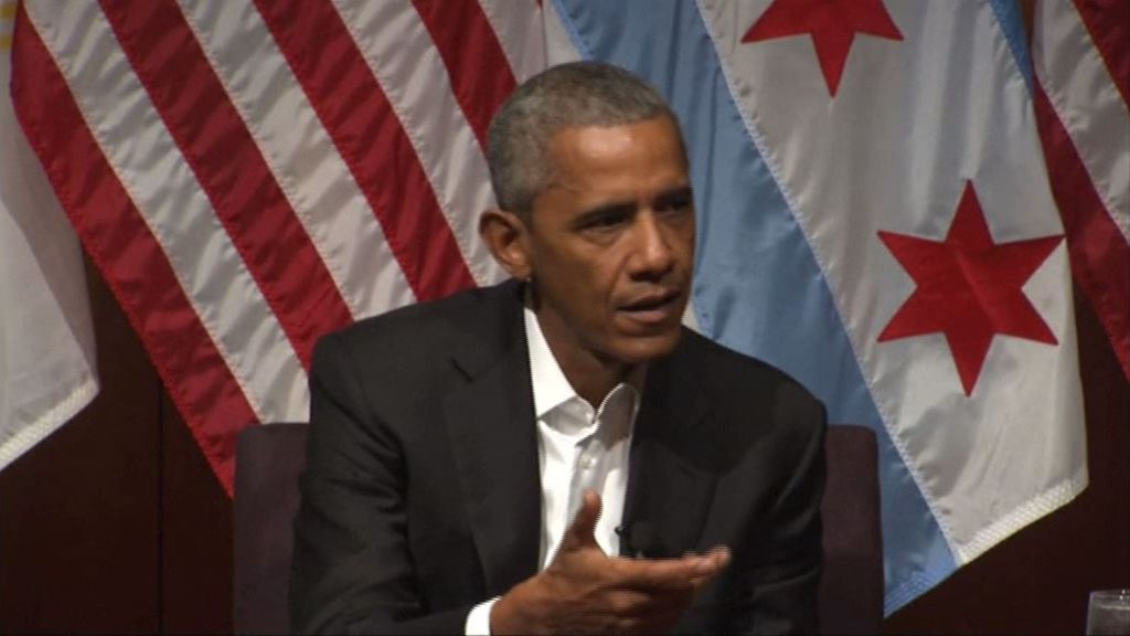 Barack Obama doesn't mention Donald Trump in first public speech after ...