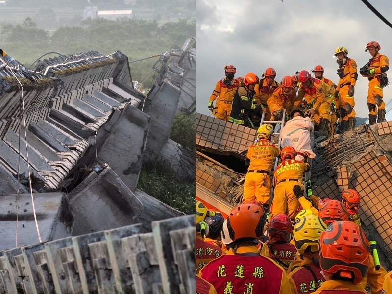 Hundreds trapped on mountain roads in Taiwan after earthquake destroys ...