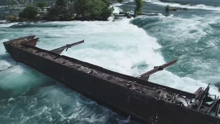 Severe storm moves century-old Iron Scow shipwreck closer to edge of ... Severe storm moves century-old Iron Scow shipwreck closer to edge of ...