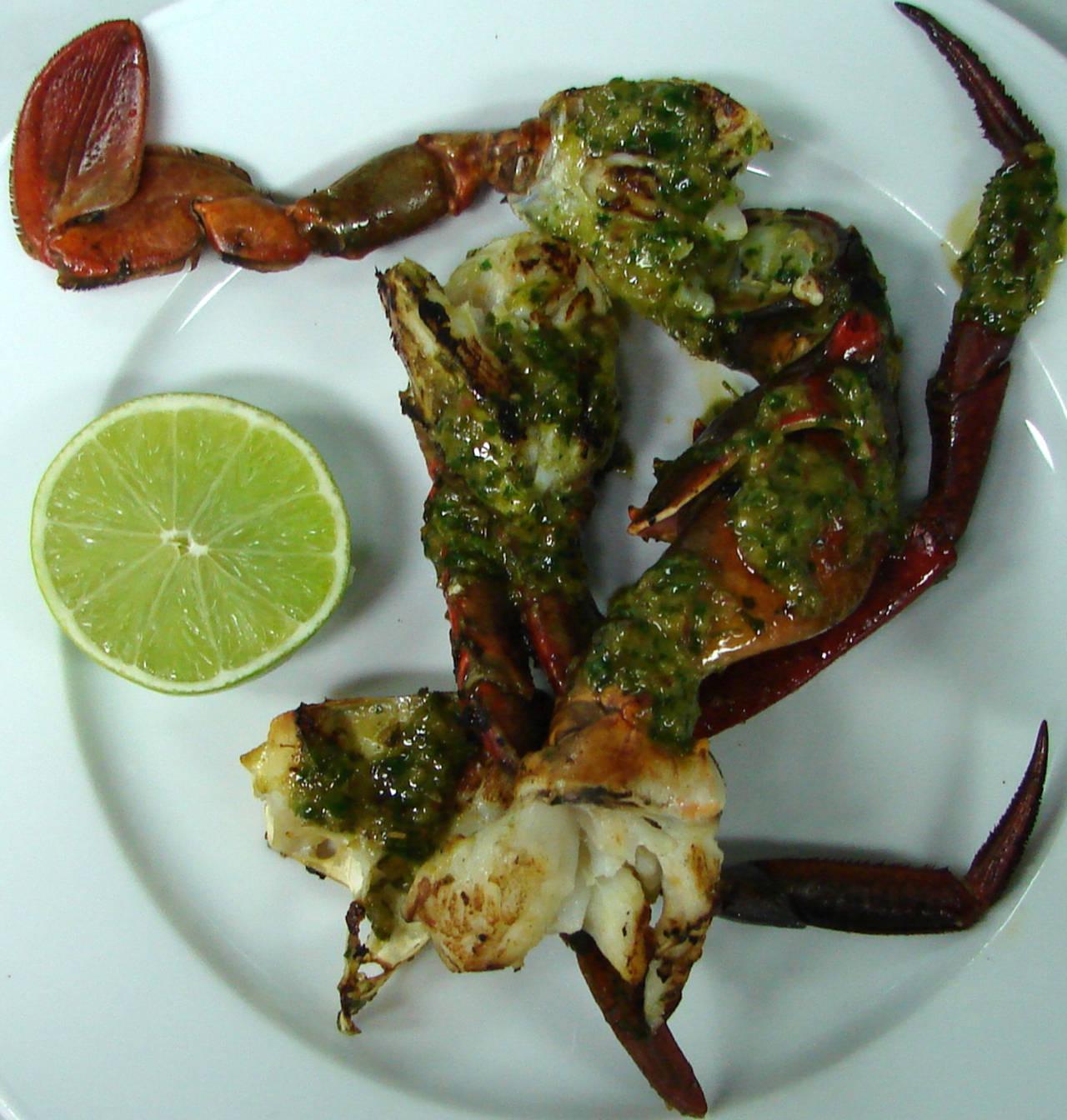 Barbecued mud crab with chimmichurri - ABC News