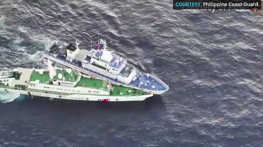 Philippines and Chinese Coast Guard ships collide - ABC News