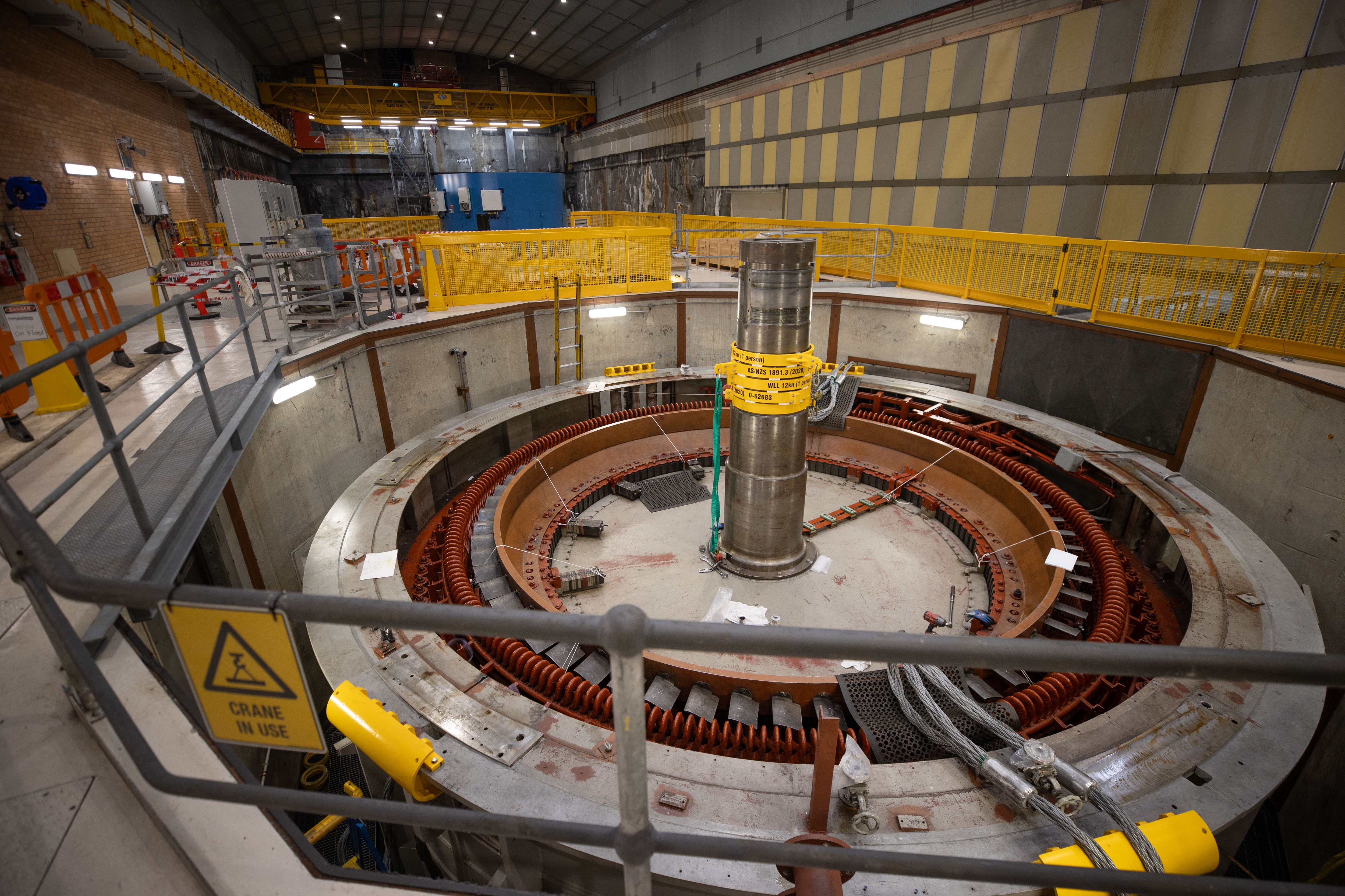 Two of the three turbines at Tasmania's Gordon Power Station undergoing ...