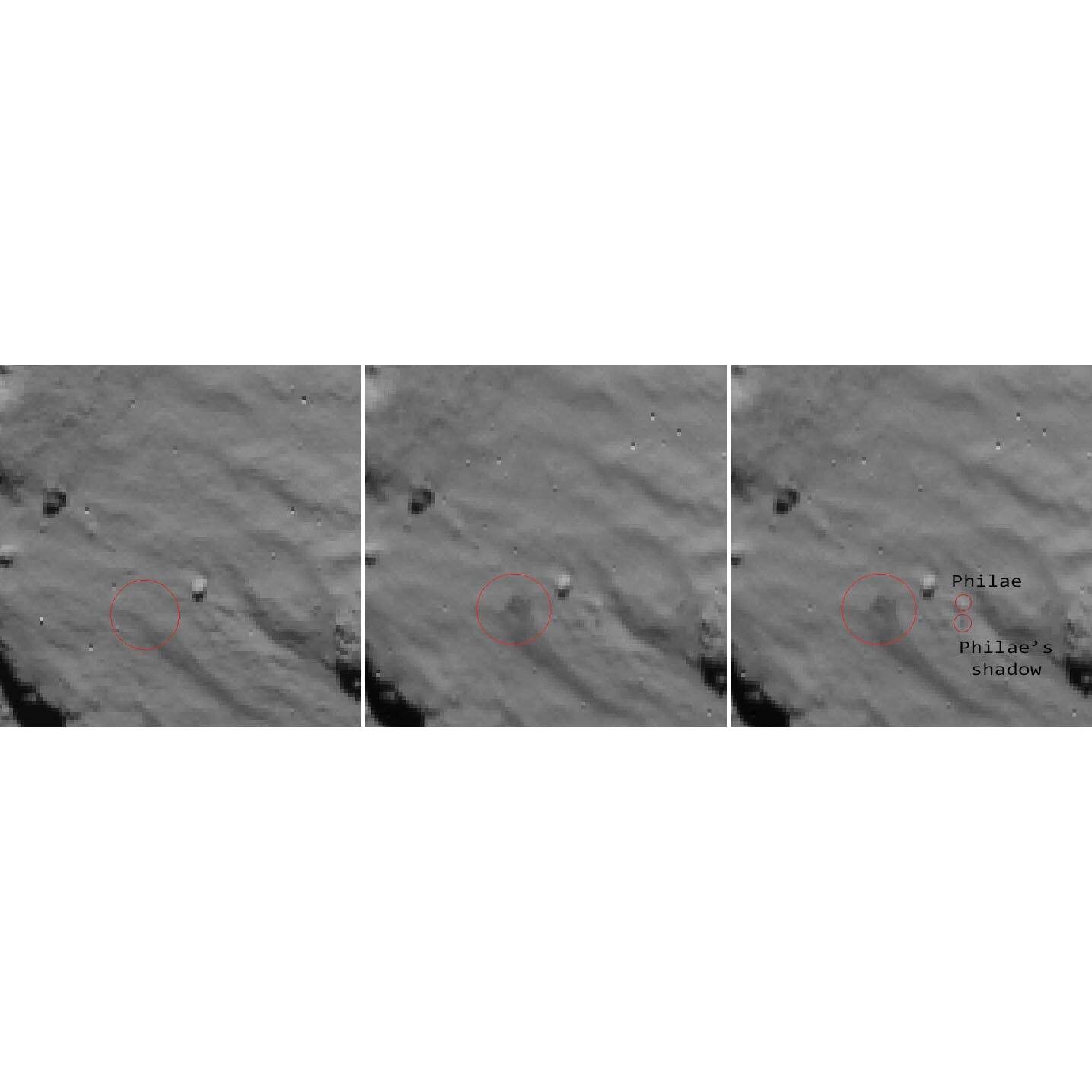 Philae comet landing: images captured by Rosetta spacecraft show probe ...