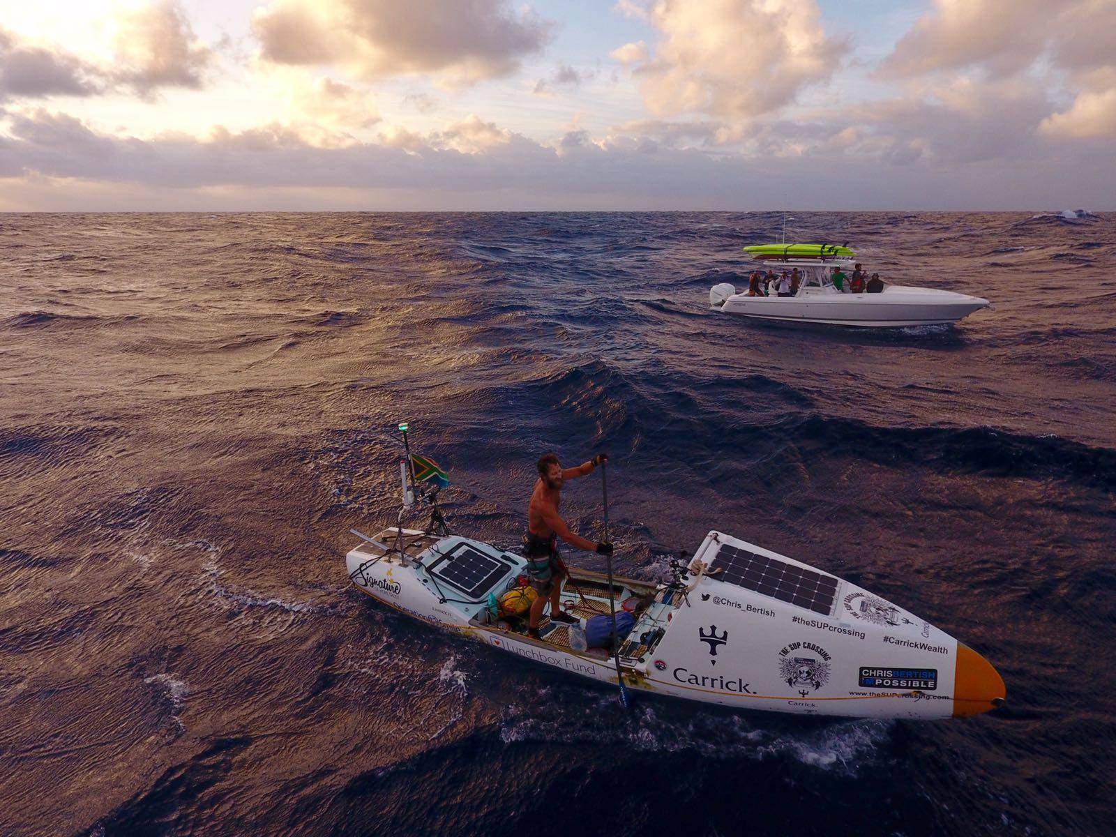 Big wave surfer Chris Bertish completes historic stand-up solo paddling ...