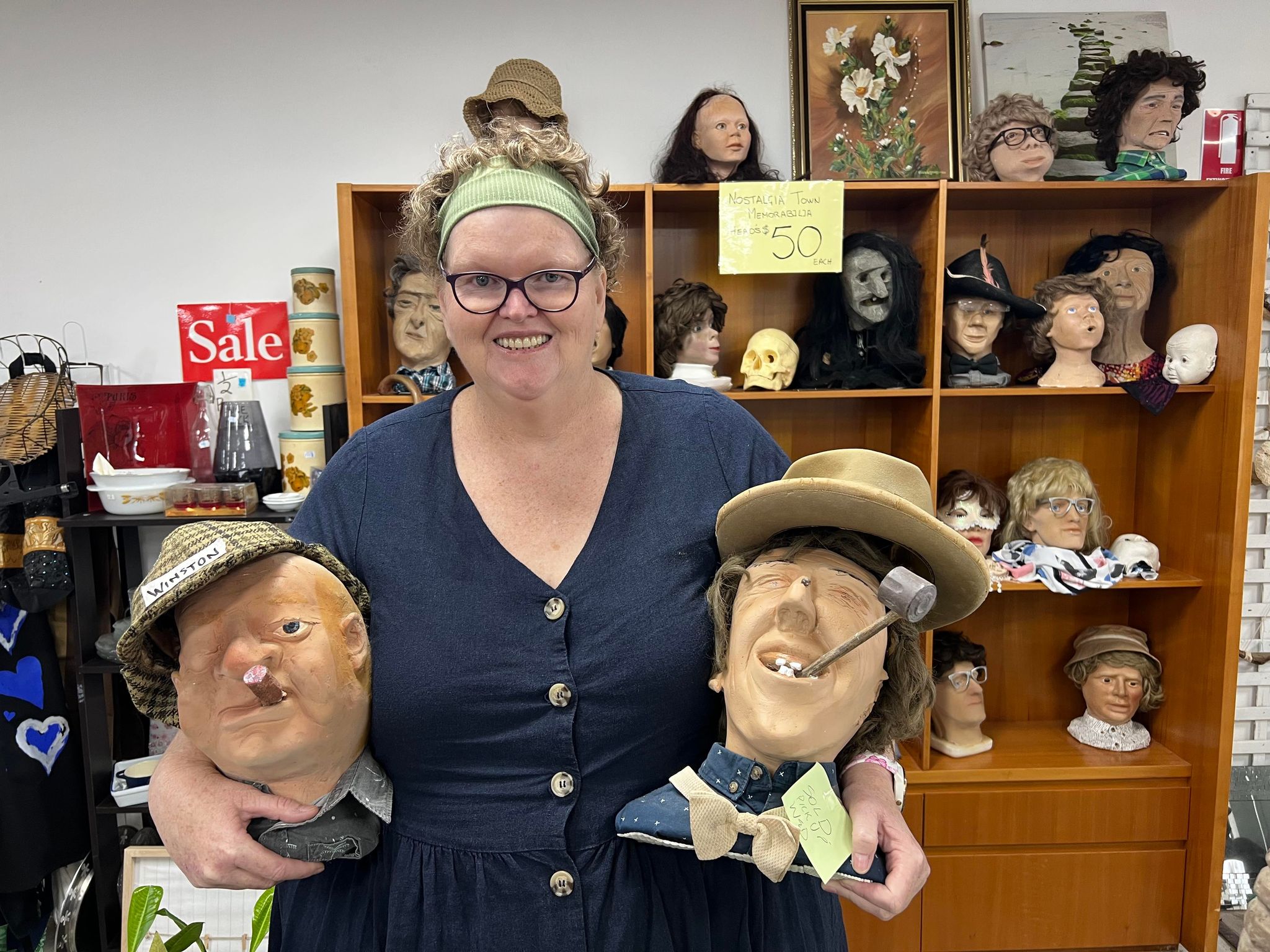 Thirty clay heads from Nostalgia Town theme park pop up at Sunshine ...