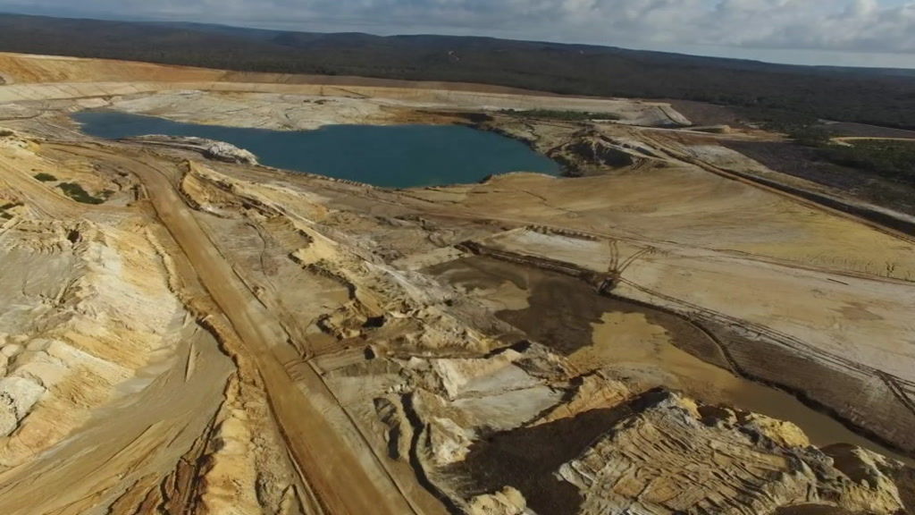 Drone footage of old Alcoa mine site - ABC News
