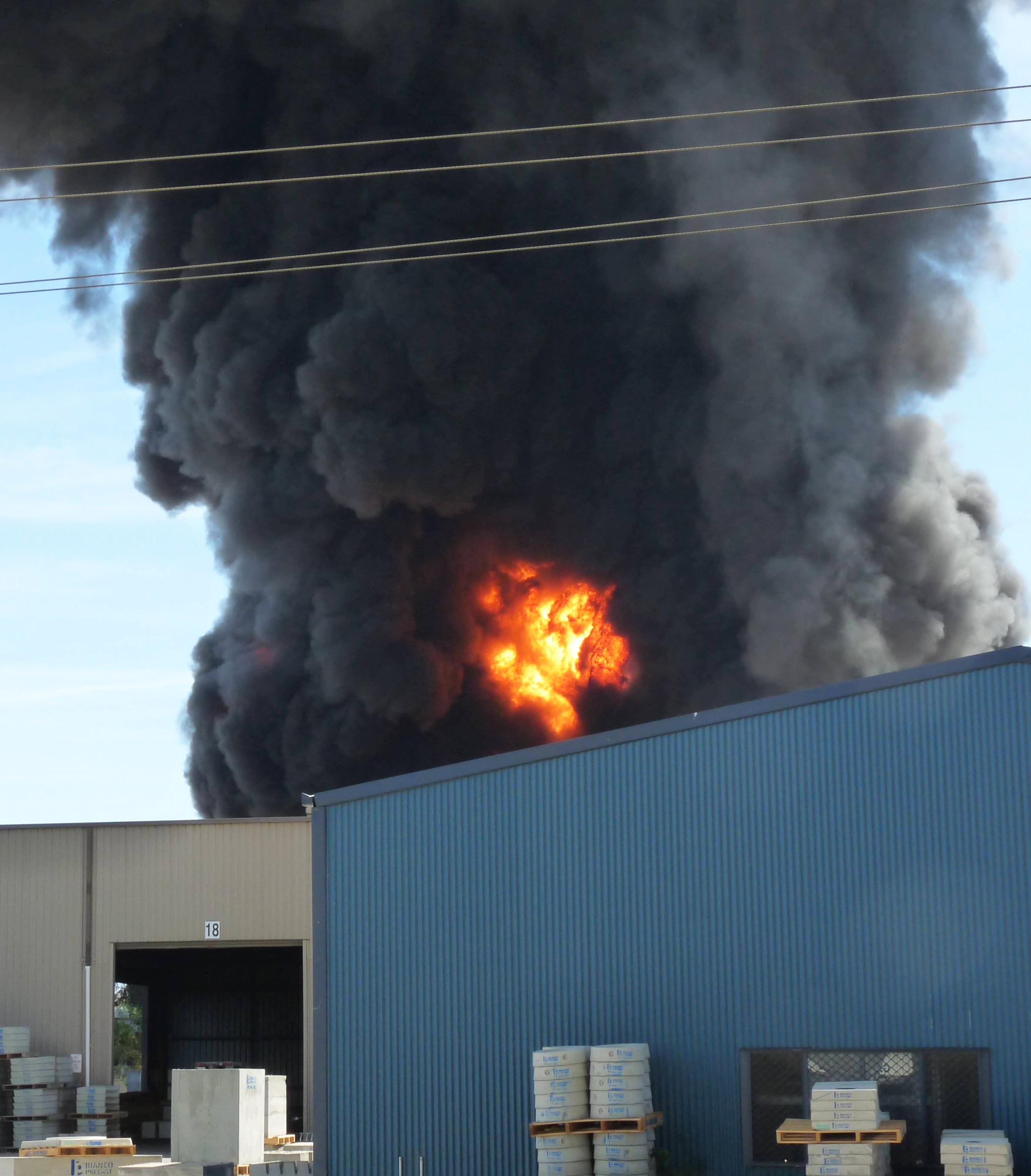 Smoke and flames rise from the fire at Wingfield - ABC News