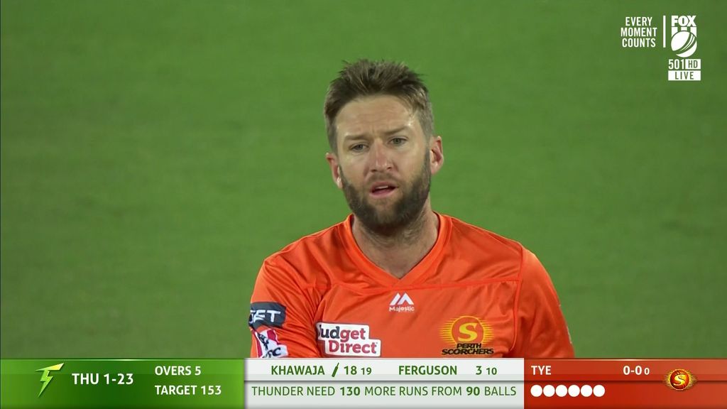 Perth Scorchers AJ Tye was left in disbelief by umpire howler in Big ...