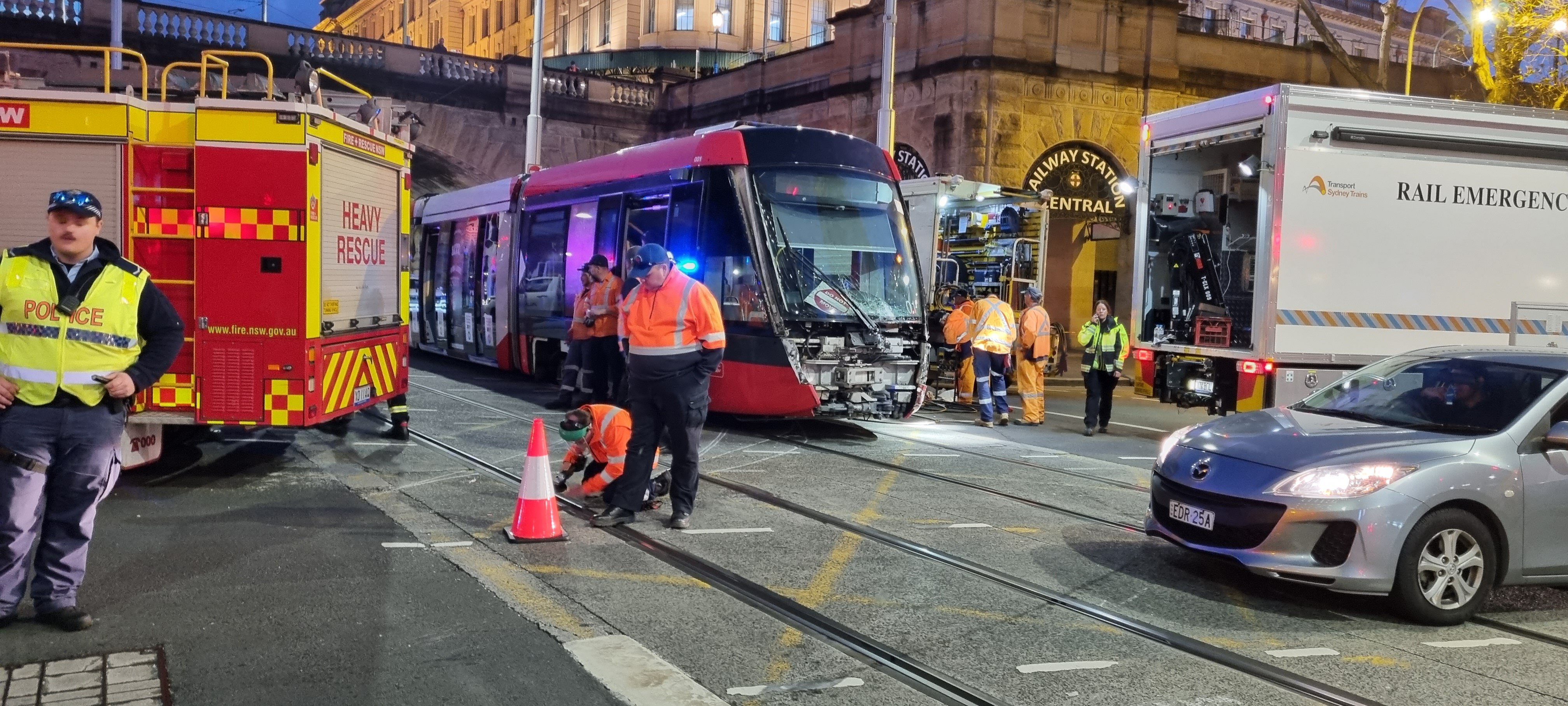 2 INJURED IN TRAM VS. ENGINE CRASH IN SYDNEY, AUSTRAILIA | Mike Wilbur