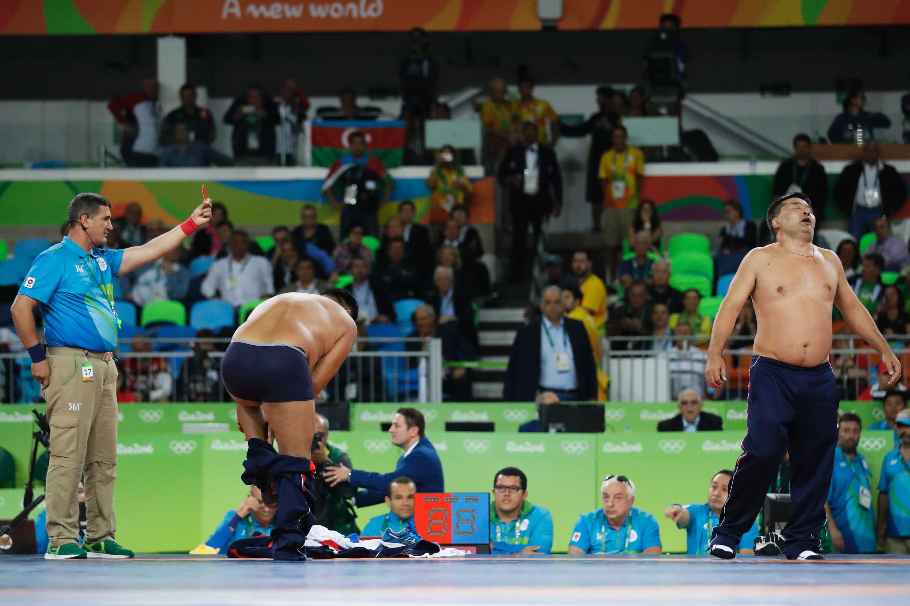 Rio 2016: Mongolians strip off clothes in protest after wrestling loss ...