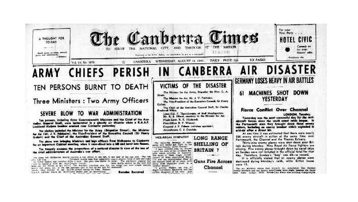 ACT history: 80 years since Canberra Air Disaster killed 10 people ...