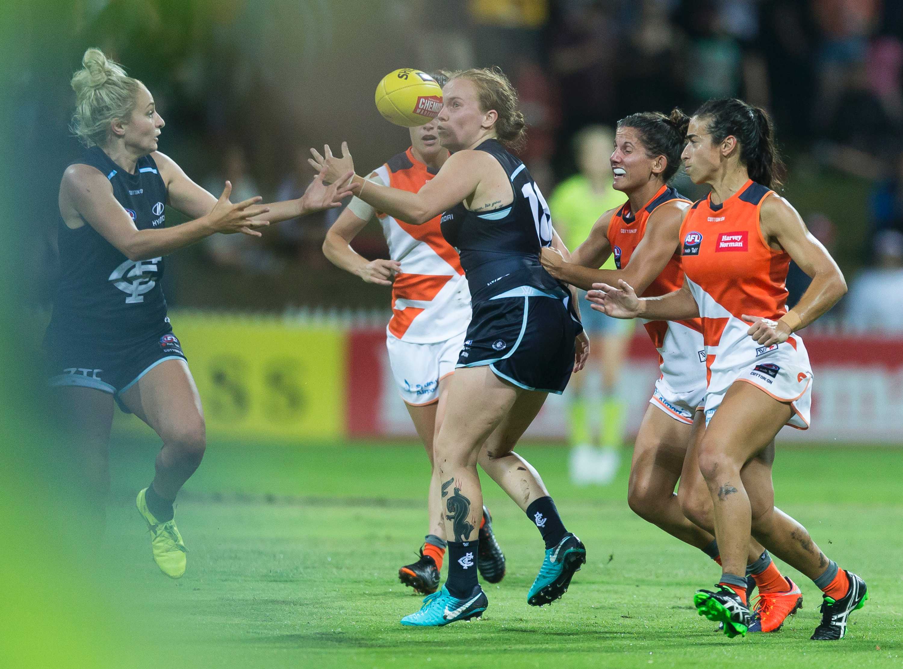 AFLW clash between Carlton, GWS delayed by thunderstorm as broadcasters ...