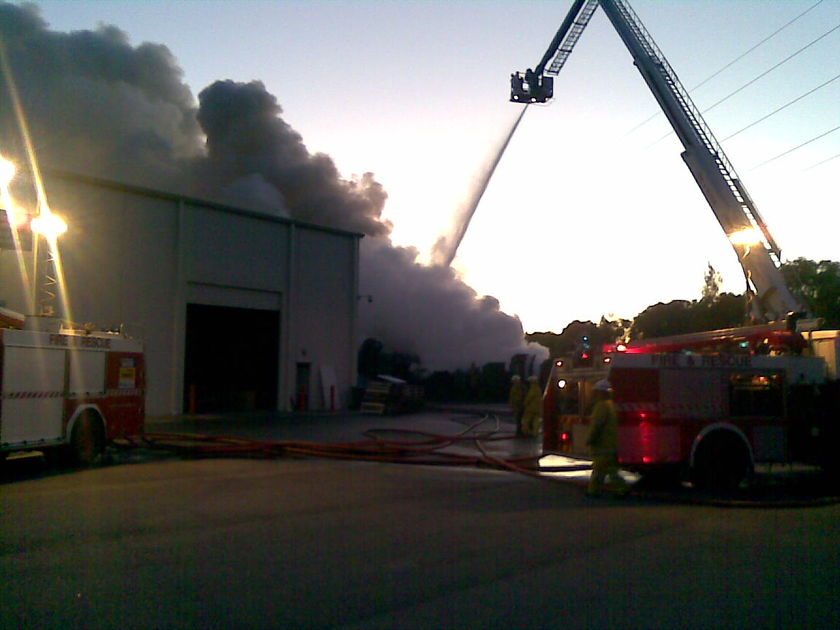 Wooden pallets destroyed in industrial fire - ABC News