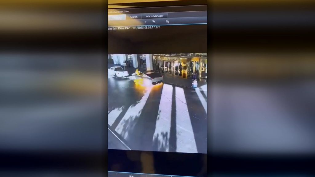 The moment Tesla Cybertruck exploded in front of Trump hotel - ABC News