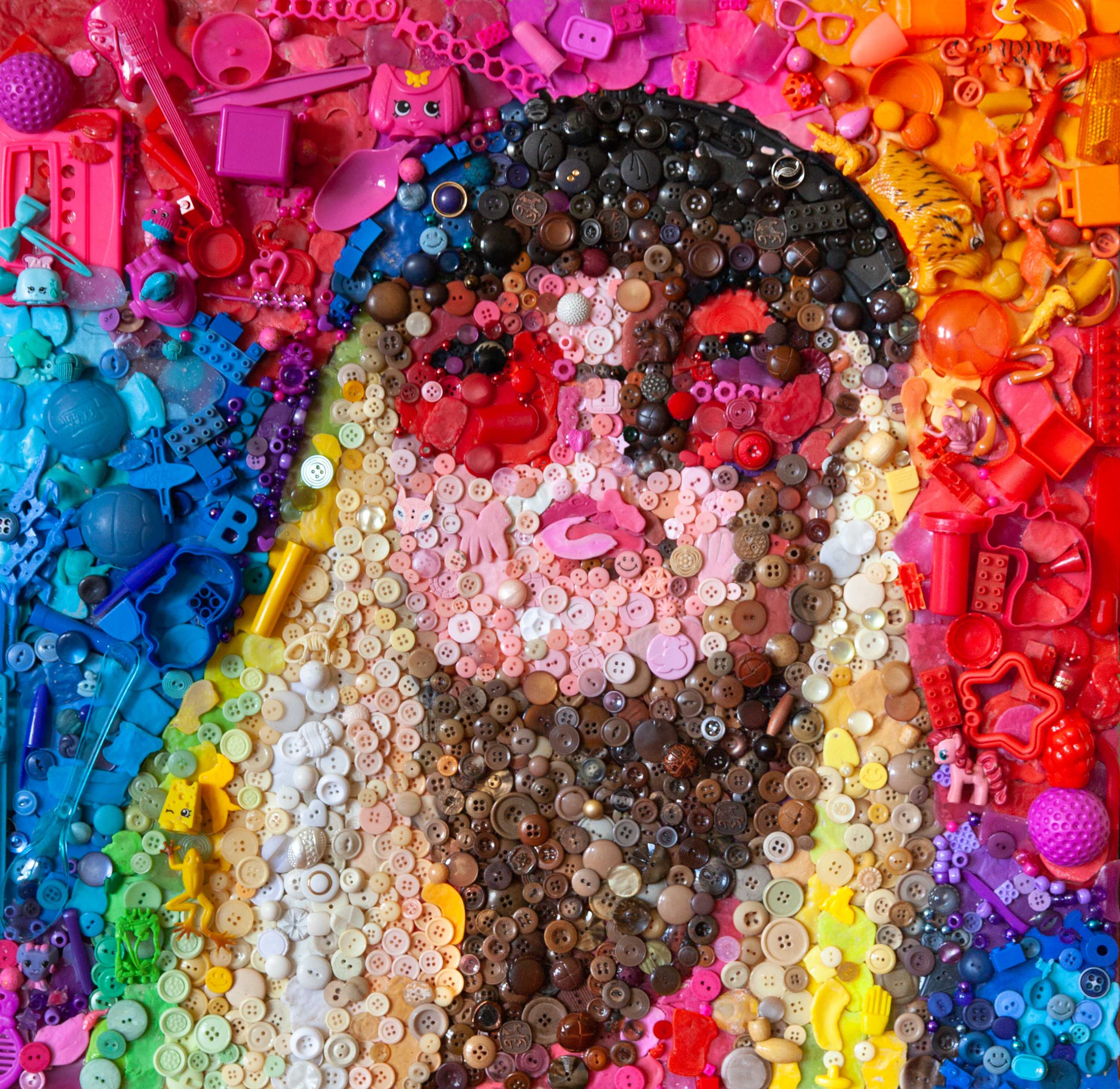 Pop singer Lizzo captured in portrait made from litter and leftover ...