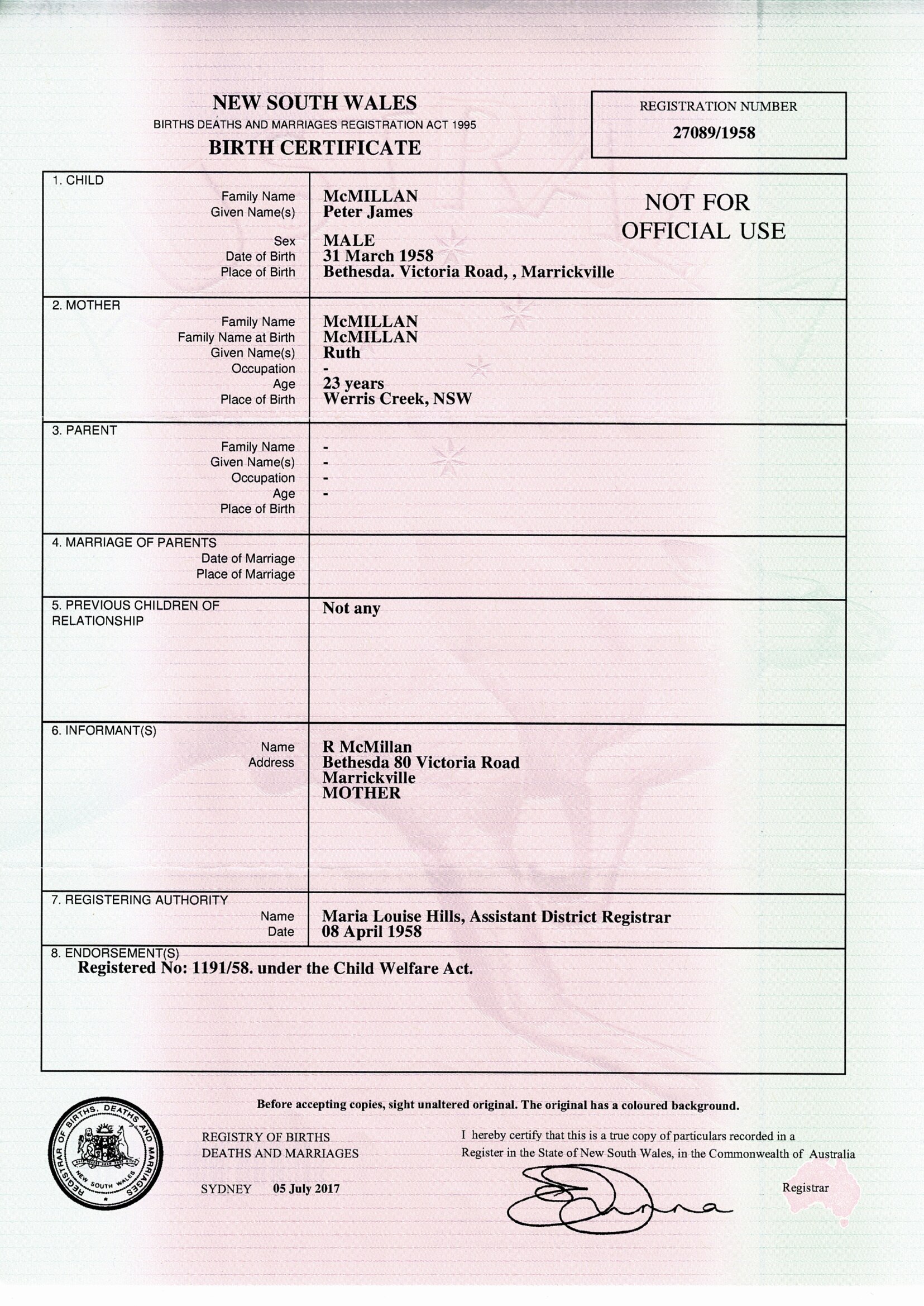 Peter Capomolla Moore wins six-year legal fight to add his father's ...